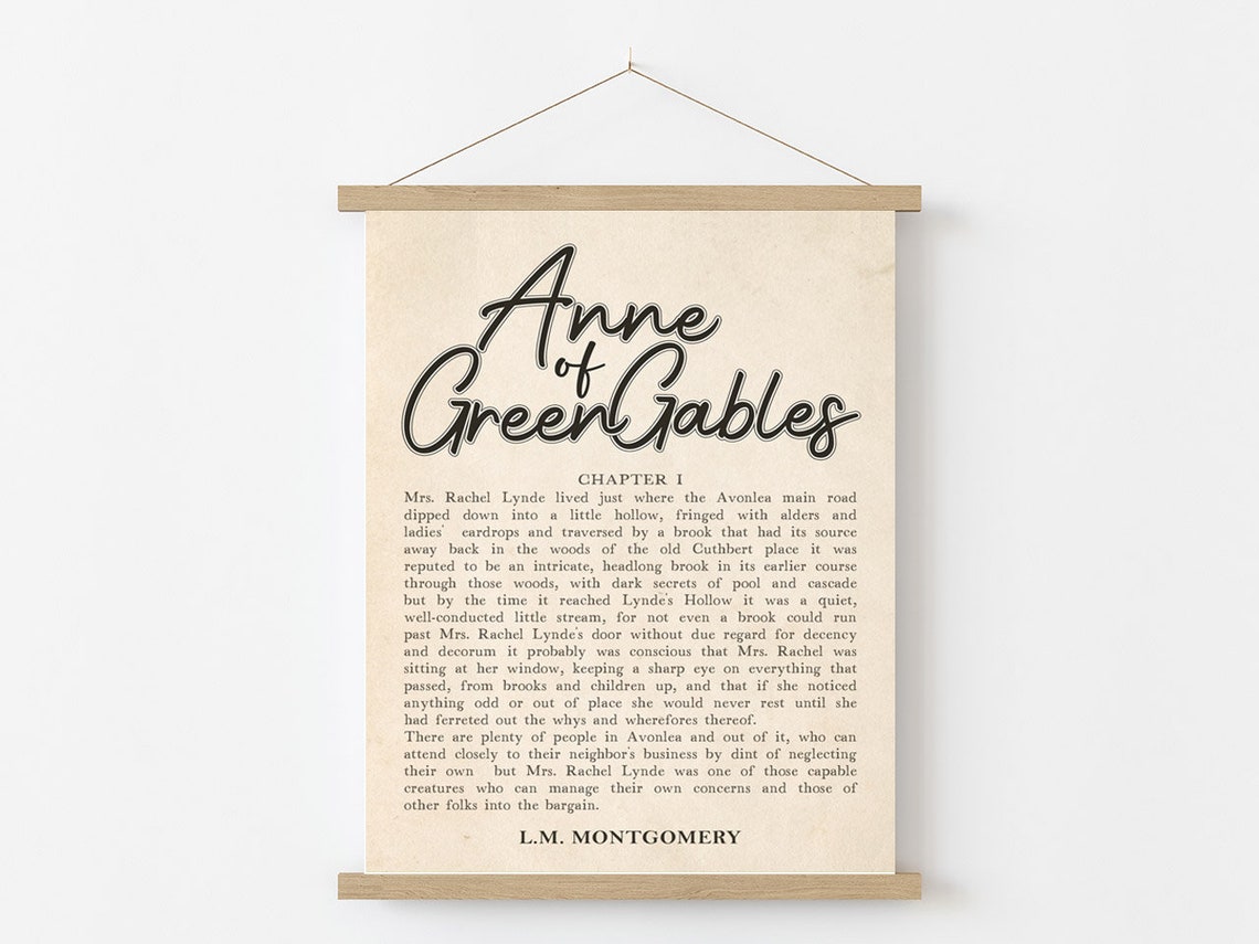 Anne of Green Gables Poster - 1st Chapter Book Wall Art - Anne With an ...