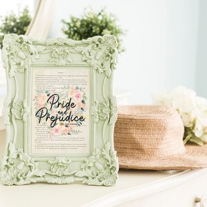 Pride and Prejudice Poster Wall Art - Jane Austen Gift - Digital ...