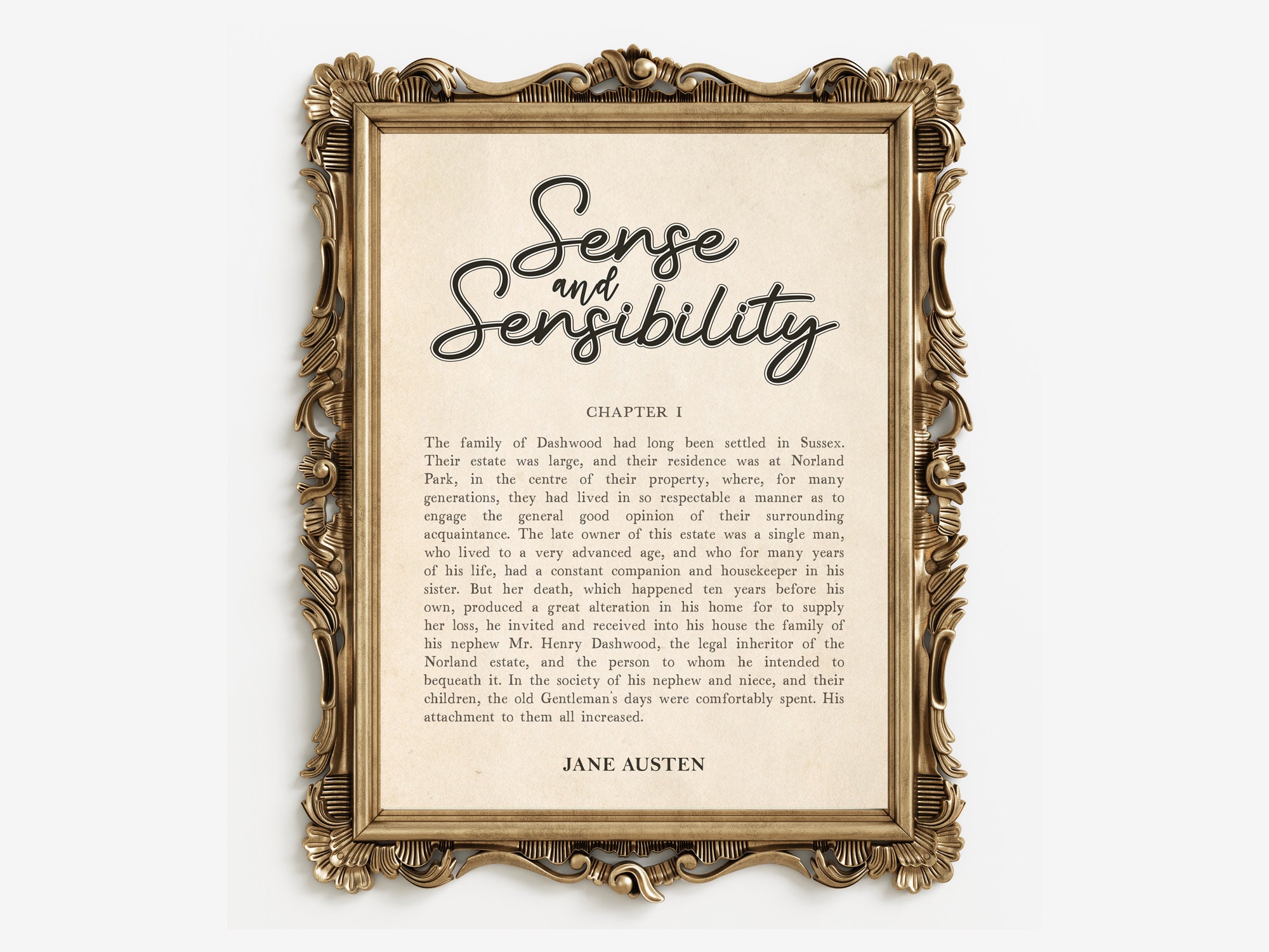 Sense and Sensibility Poster - Jane Austen Digital Download - Printable ...