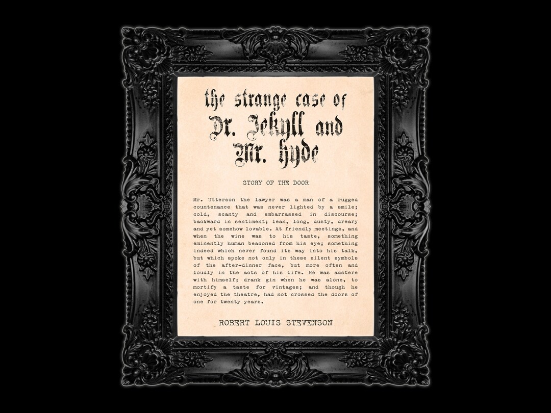 Dr Jekyll and Mr Hyde Poster - Book Wall Art - Robert Louis Stevenson ...