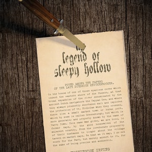 Legend of Sleepy Hollow Poster - Book Wall Art - Washington Irving ...