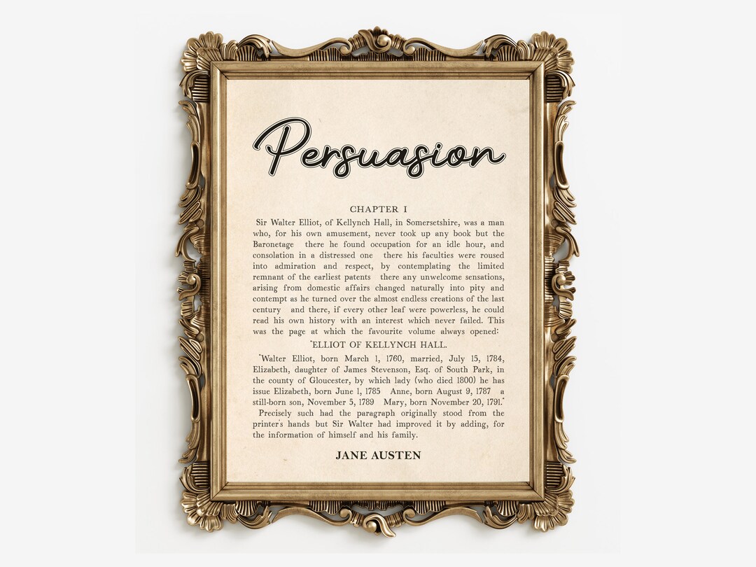 Persuasion Poster - Jane Austen Digital Download - Printable Book Art ...