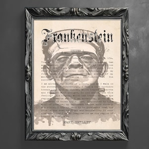 Frankenstein Printable Art - Mary Shelley - Book Art Digital Download ...