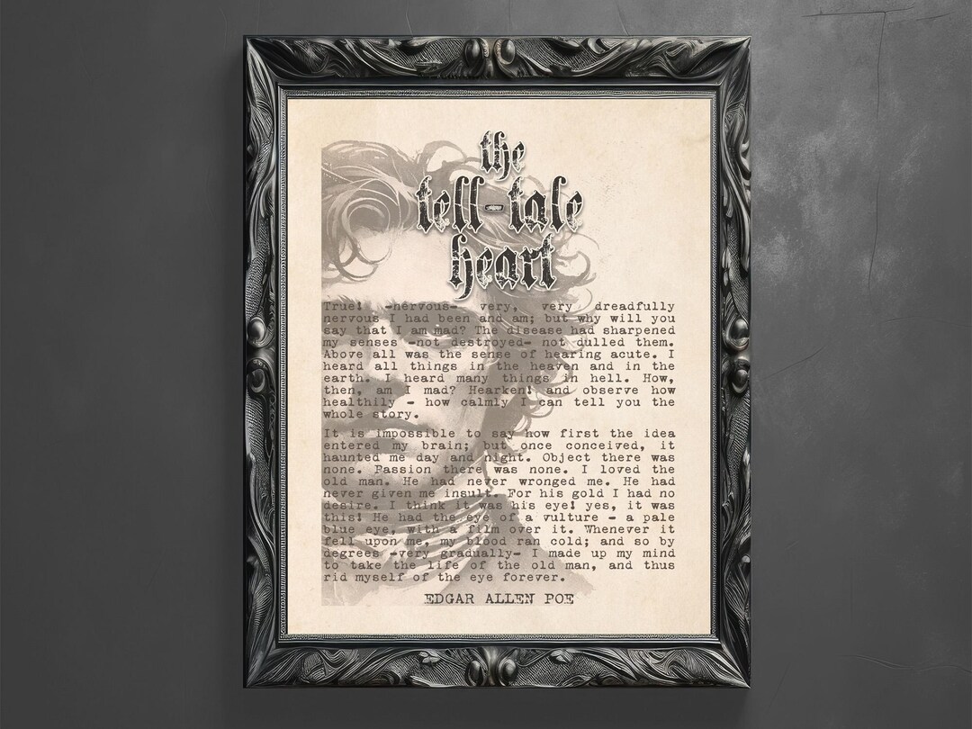 Edgar Allan Poe - Tell Tale Heart Printable - Halloween Digital ...