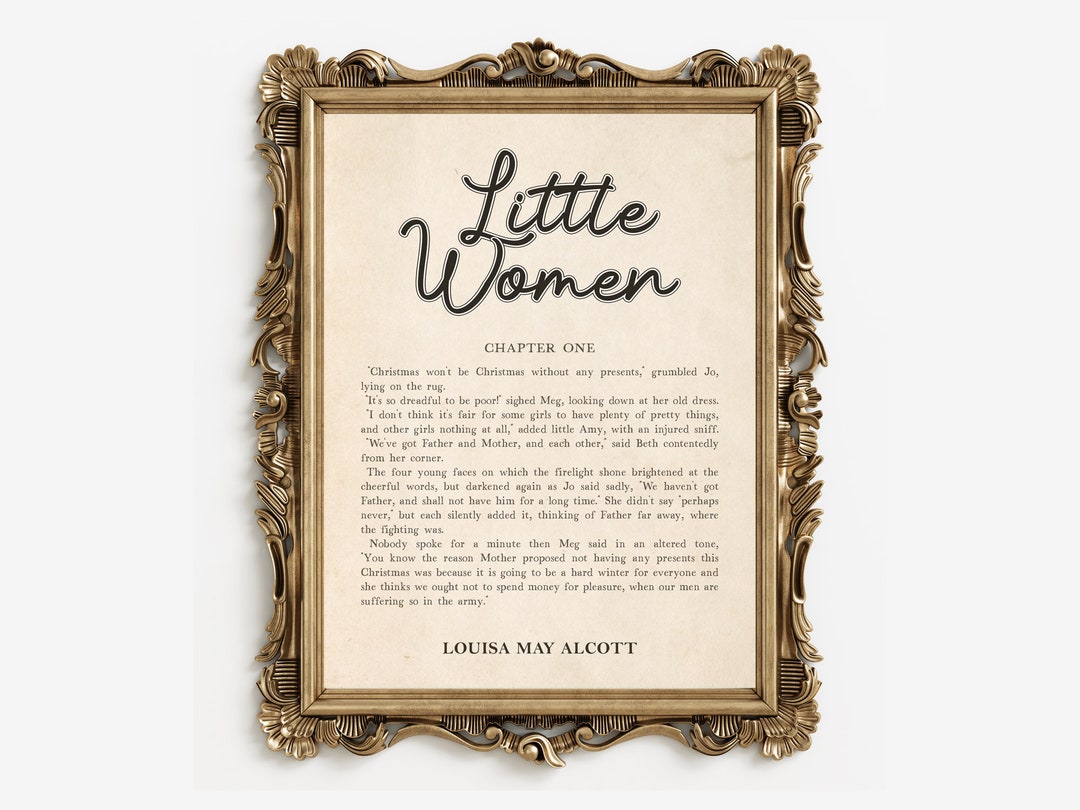 Little Women Poster - 1st Chapter Wall Art - Louisa May Alcott Gift ...