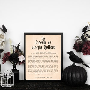 Legend of Sleepy Hollow Poster - Book Wall Art - Washington Irving ...