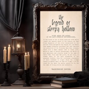 Legend of Sleepy Hollow Poster - Book Wall Art - Washington Irving ...