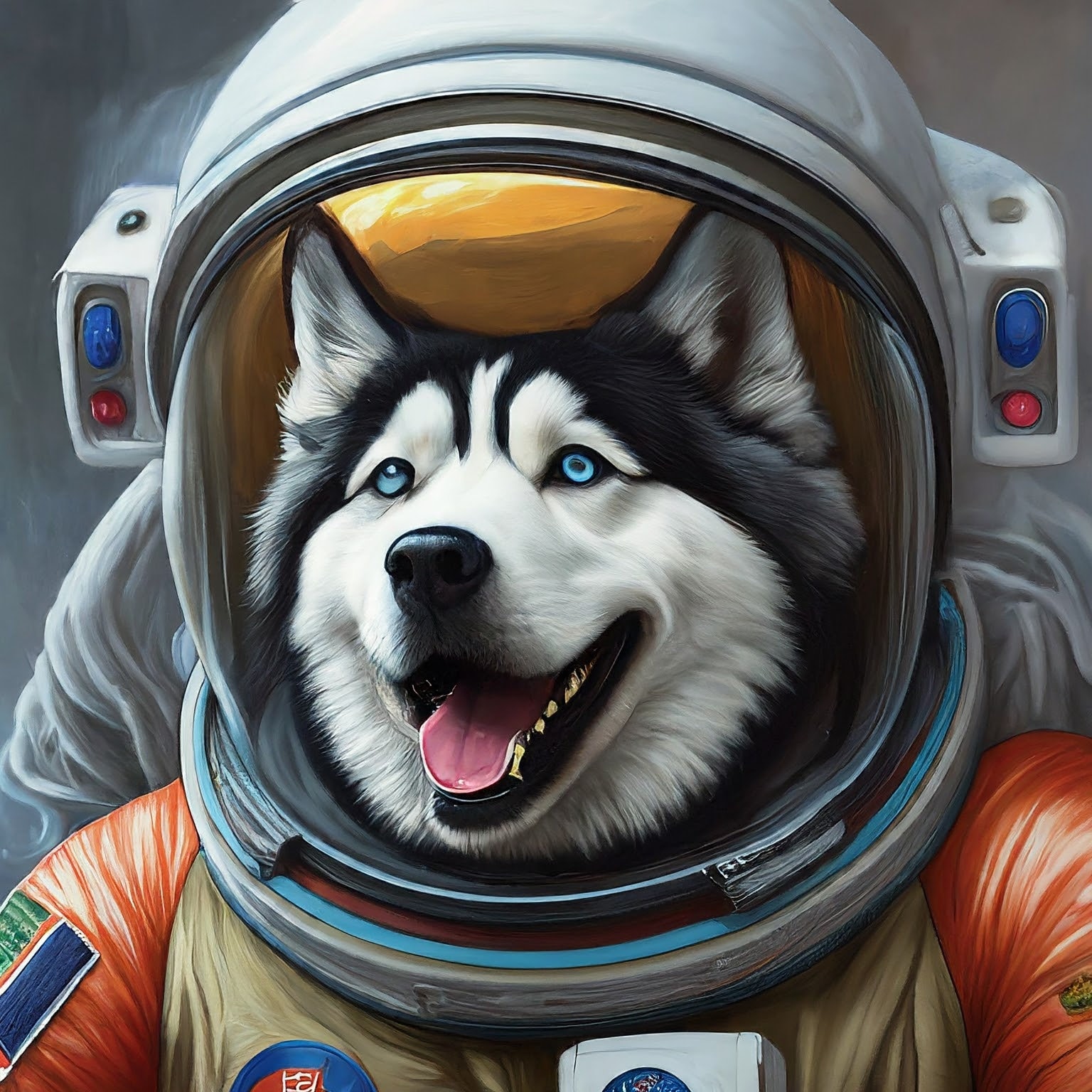 Cosmic Canine Collection: Husky Astronaut Digital Prints 7 Digital ...