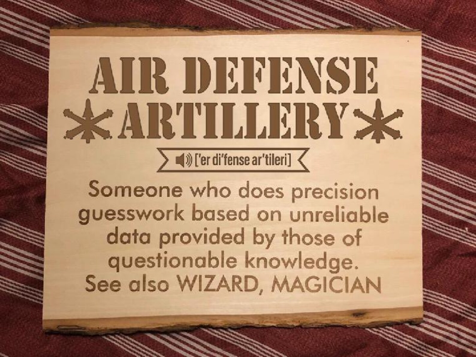 Air Defense Artillery Definition Wood Sign | ARMY | Funny Signs - Etsy