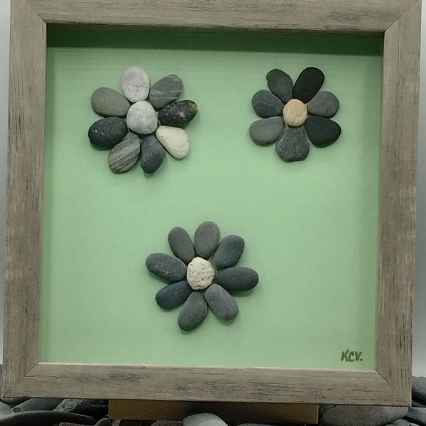 Pebble Art Flowers - Etsy