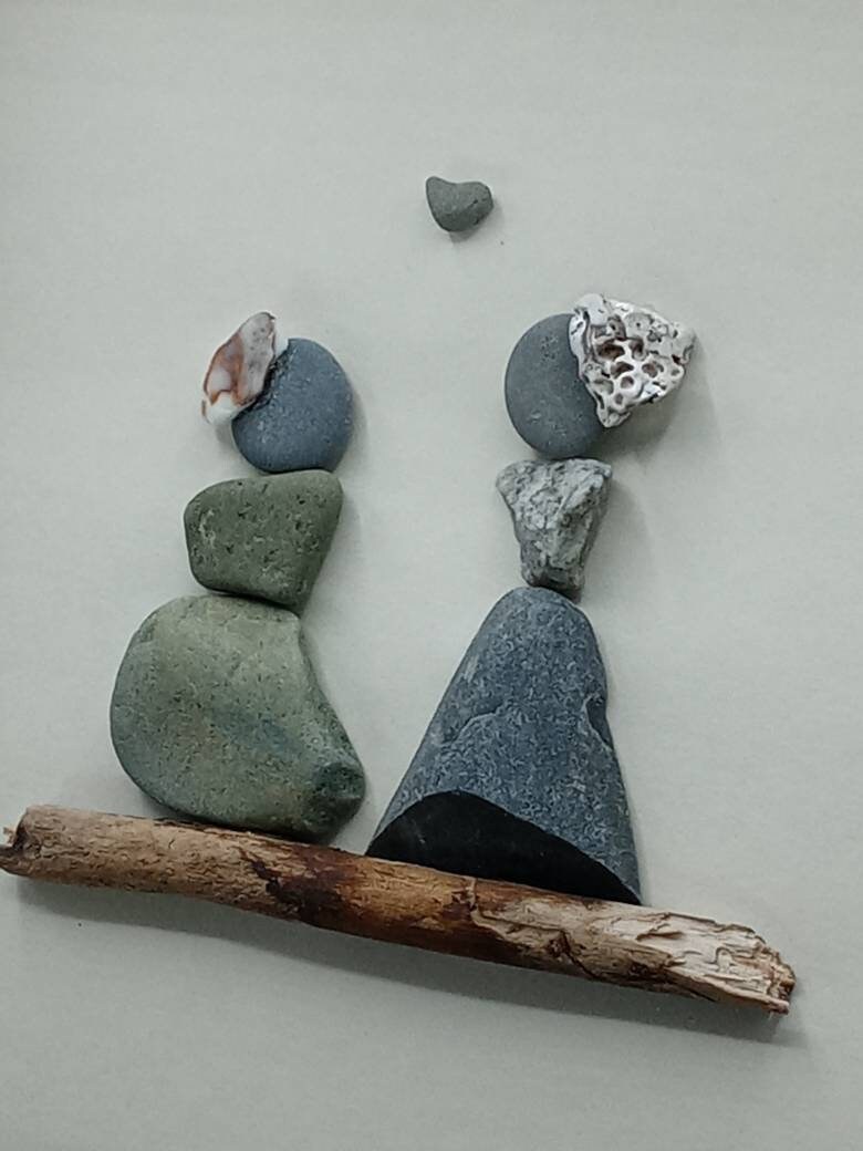 Pebble Art Gift For Friend, Pebble Art Friends, Pebble Art Sisters, Two ...