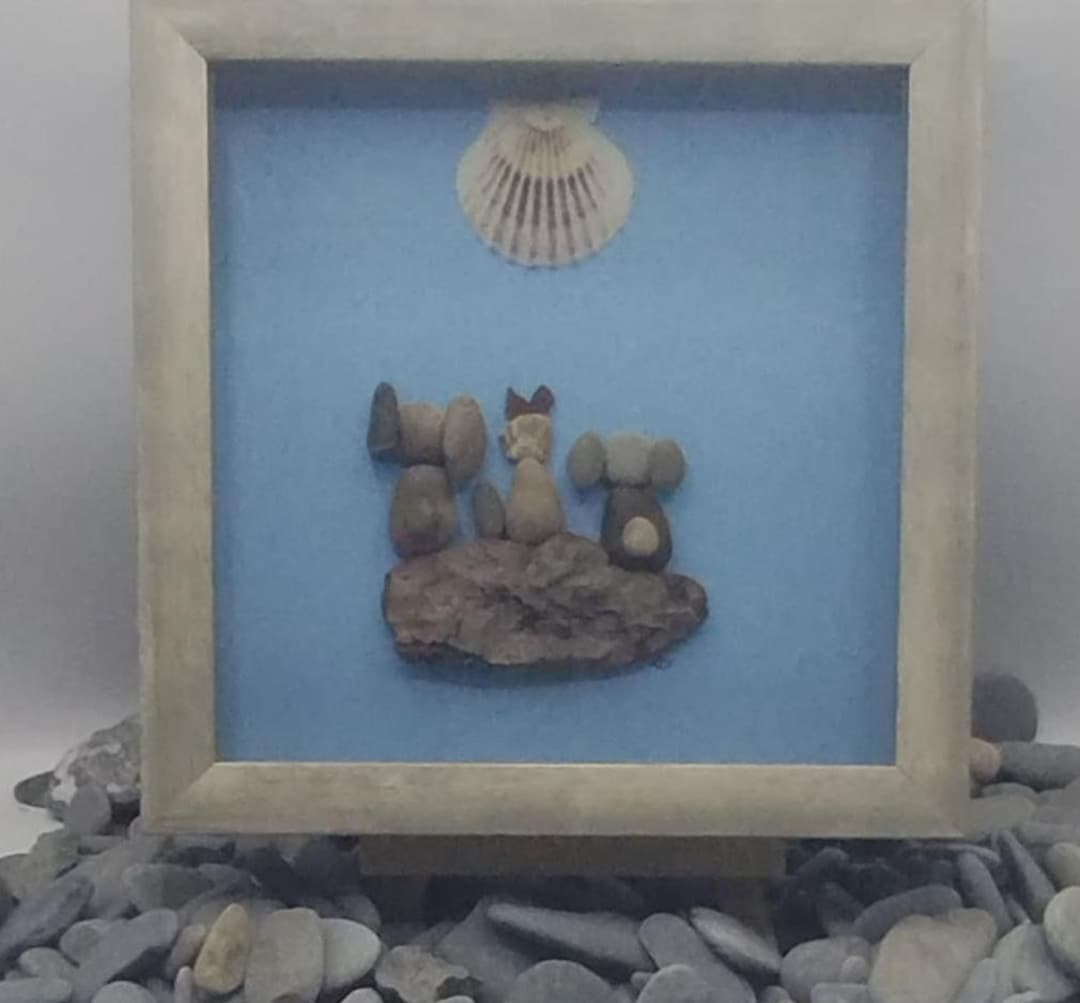 Pebble Art Dogs, Pebble Art Dog Picture, Unique Gift for Dog Lover ...