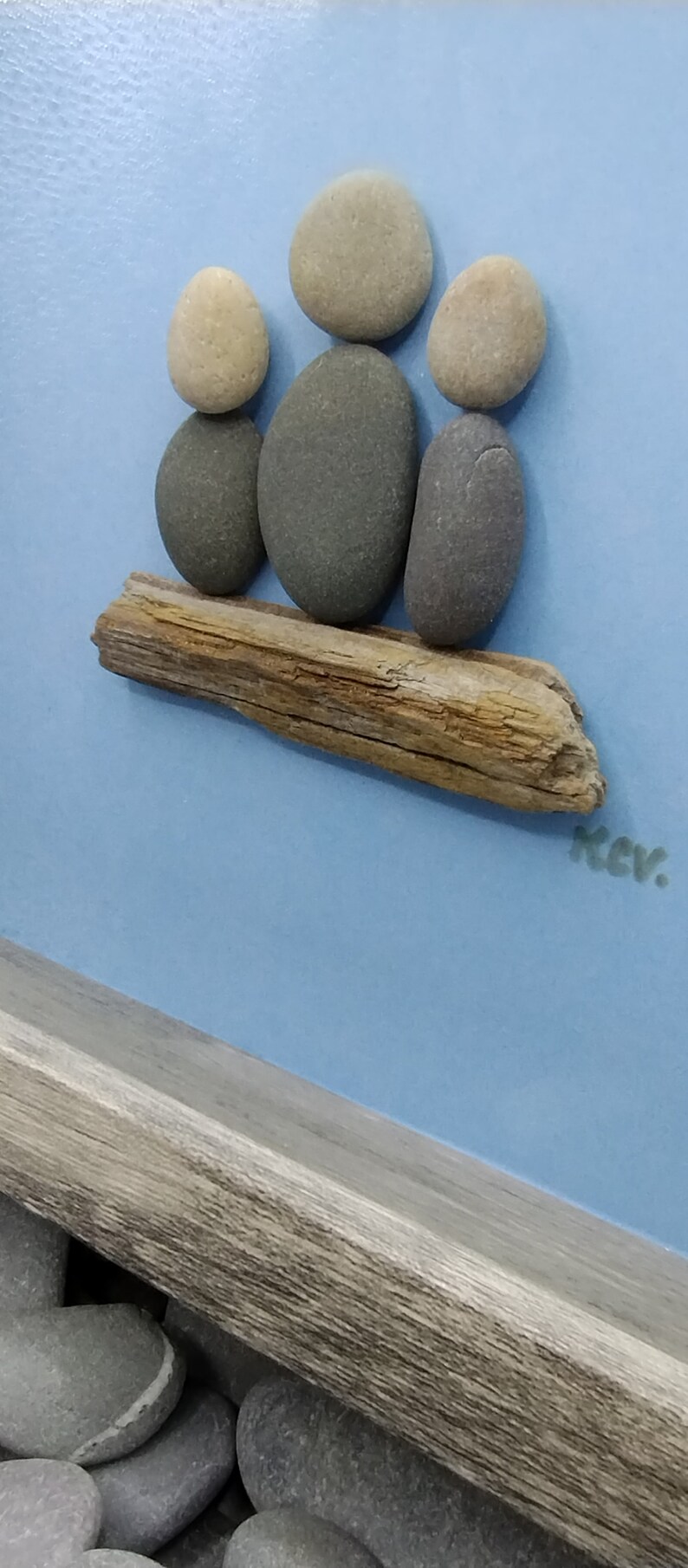 Pebble Art Family of 3 Family Pebble Art Stone Art Family of - Etsy