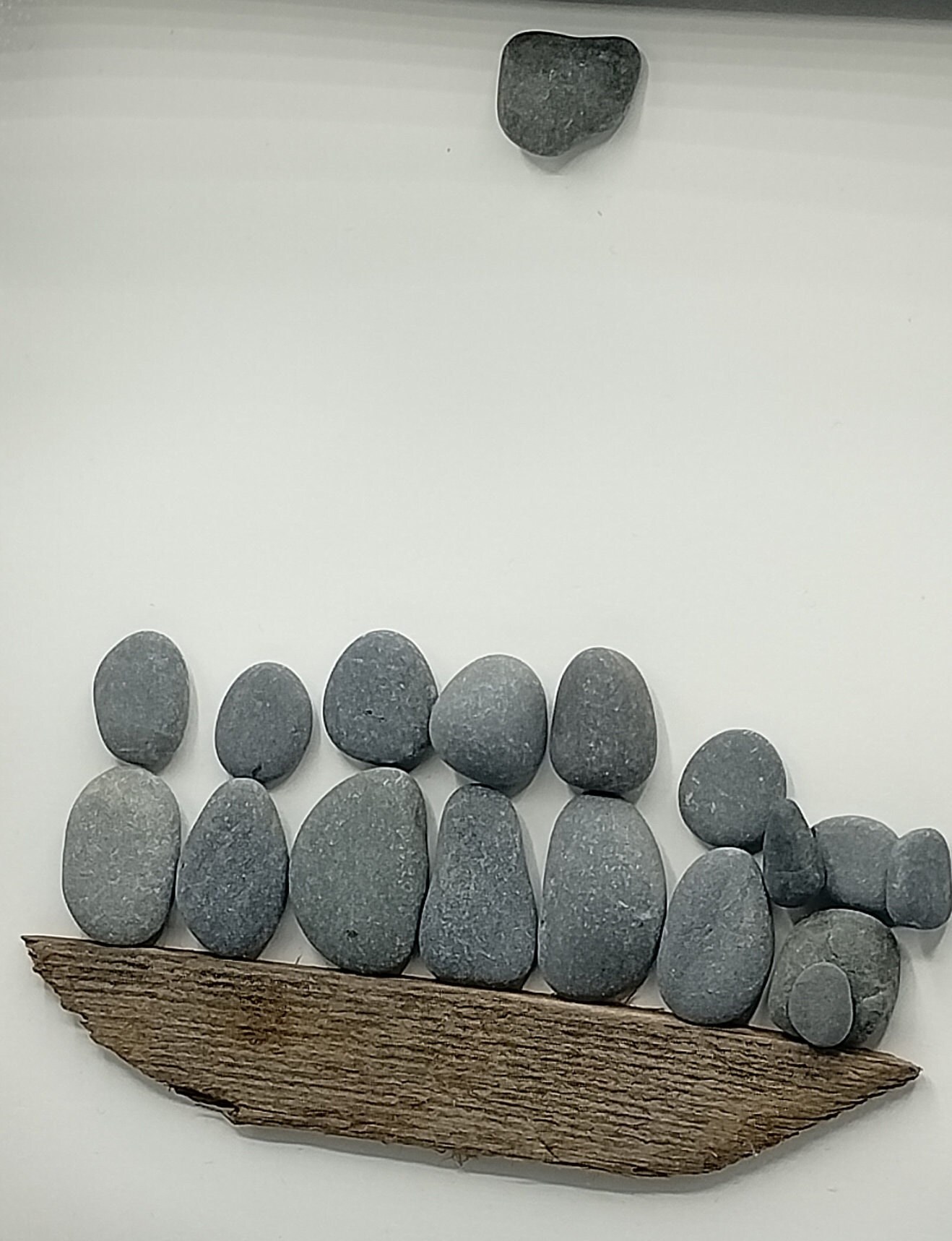 Pebble Art Family of Six, Family of 6 Rock Art, Framed Pebble Art ...