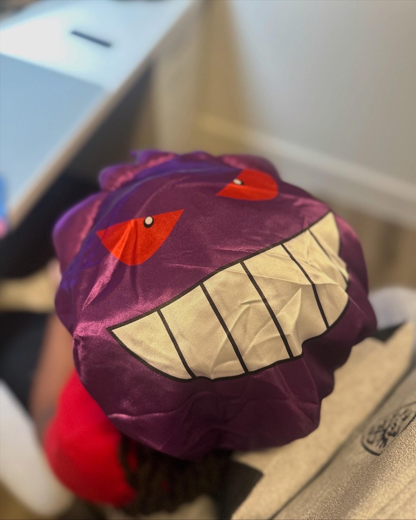 Purple Ghost 3D Satin Bonnet, Anime Sleep Cap, Cosplay Hair Protection ...