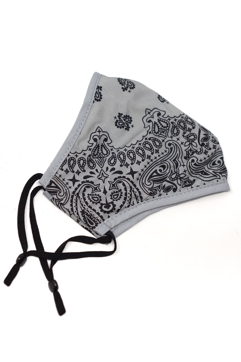 Adult Face Mask Gray Bandana - Etsy