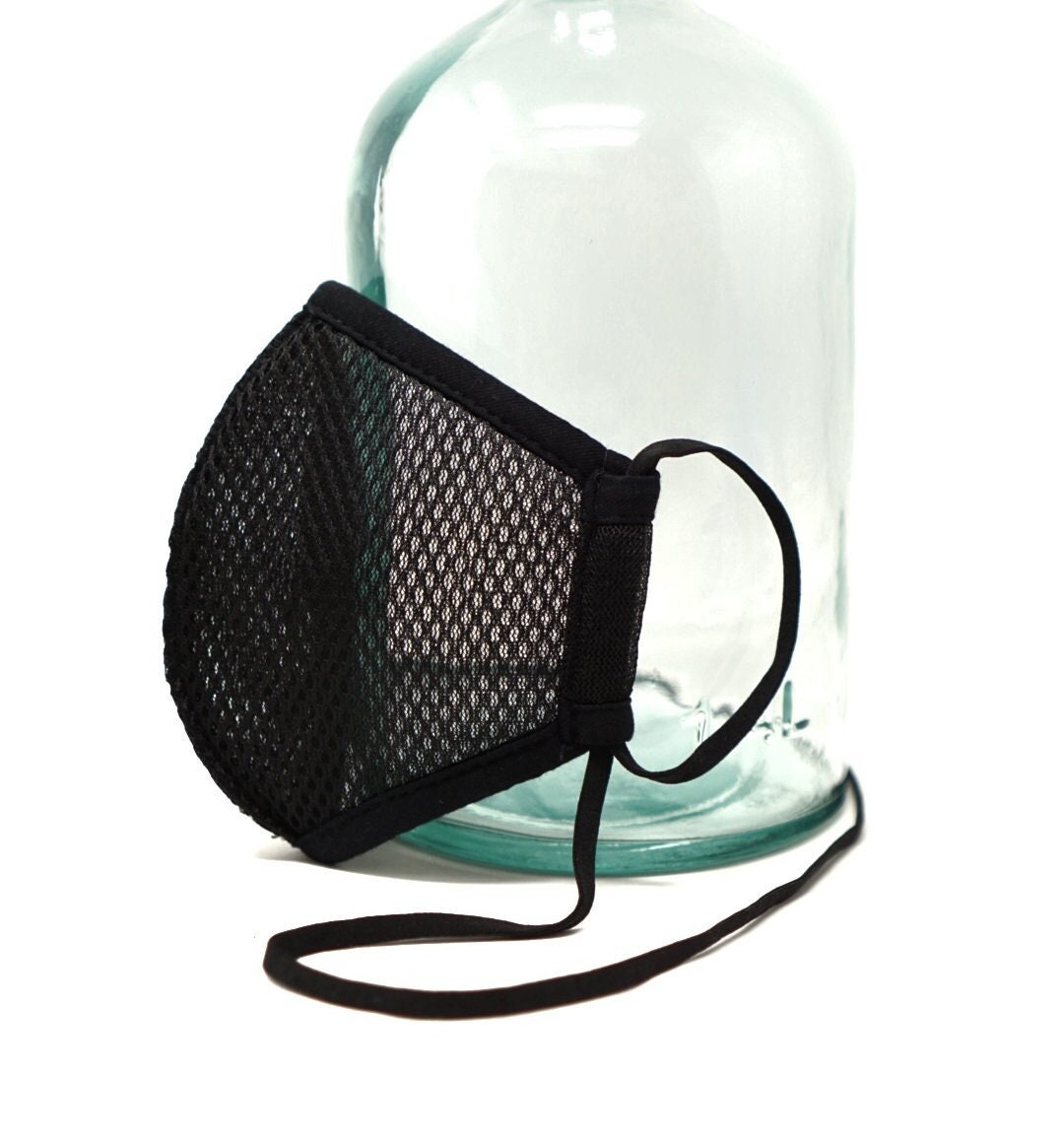 Mesh Breathable Adult Mask With Adjustable Ear and Neck Strap - Black ...