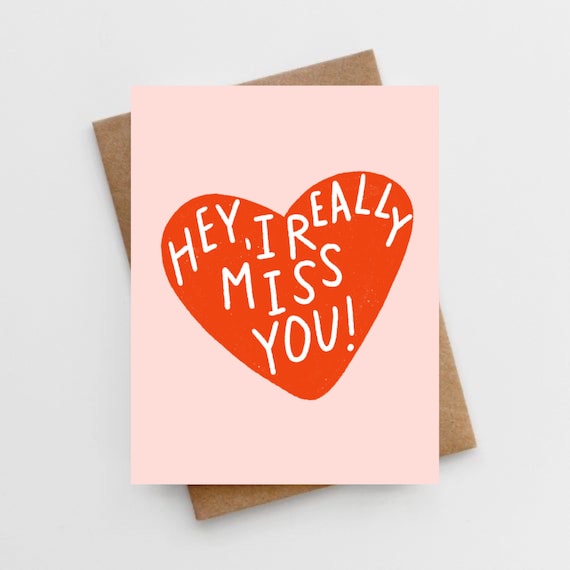 Hey I Really Miss You Card - Etsy