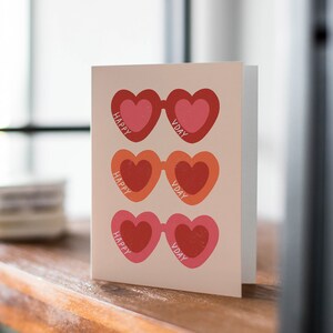 Happy Vday Heart Glasses Card - Etsy