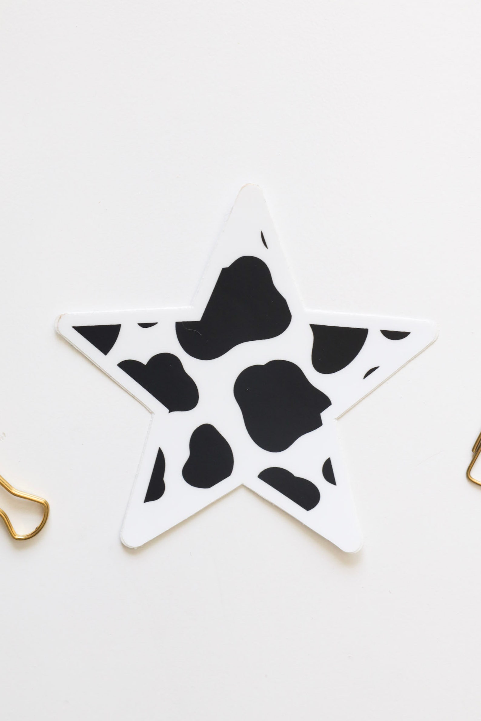 Cow Print Star Sticker - Etsy