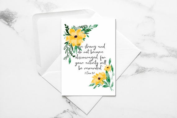 BE STRONG Hand Painted Watercolor Greeting Cards with | Etsy