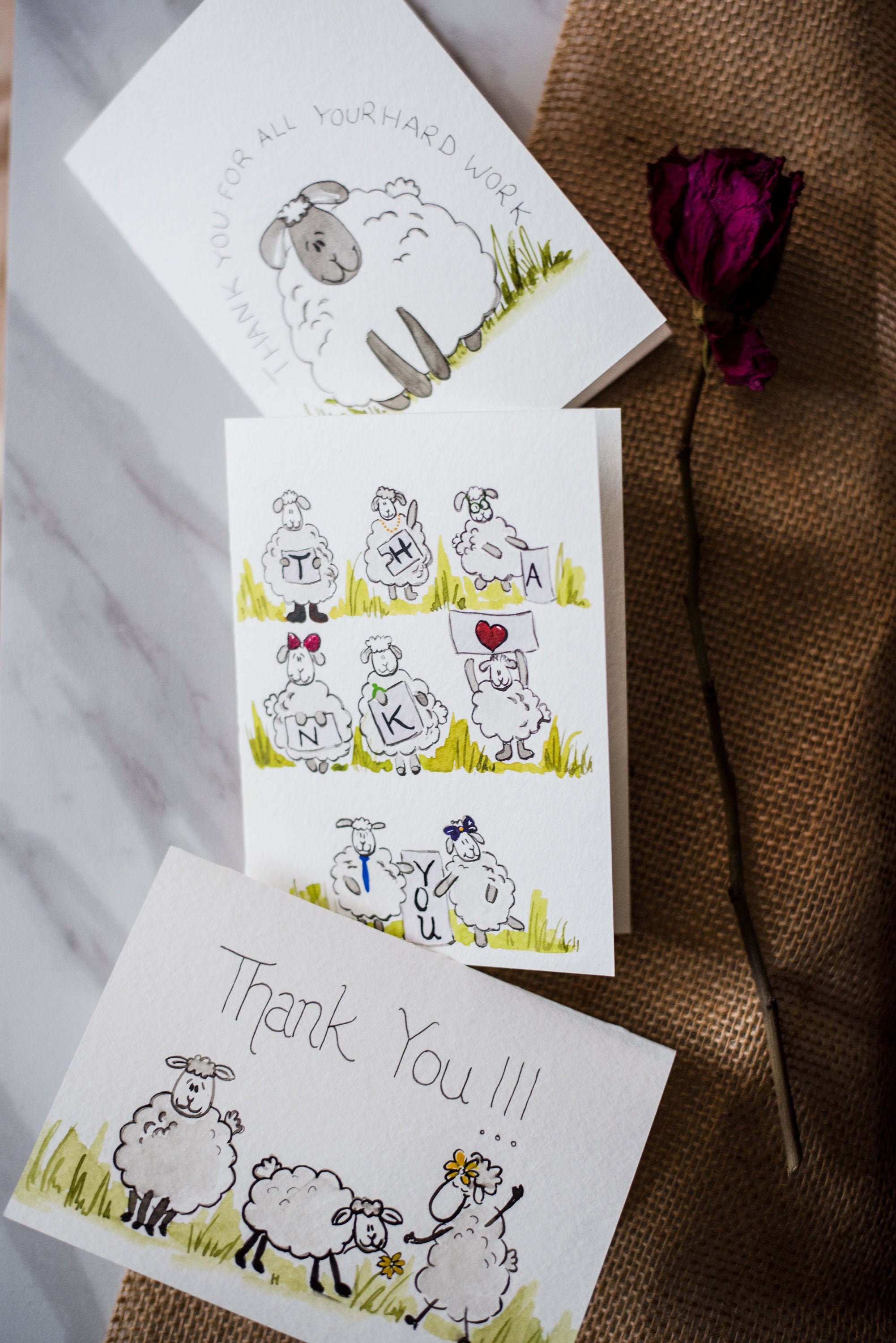 THANK YOU SHEEP Shepherds Thank You Cards the Flock - Etsy