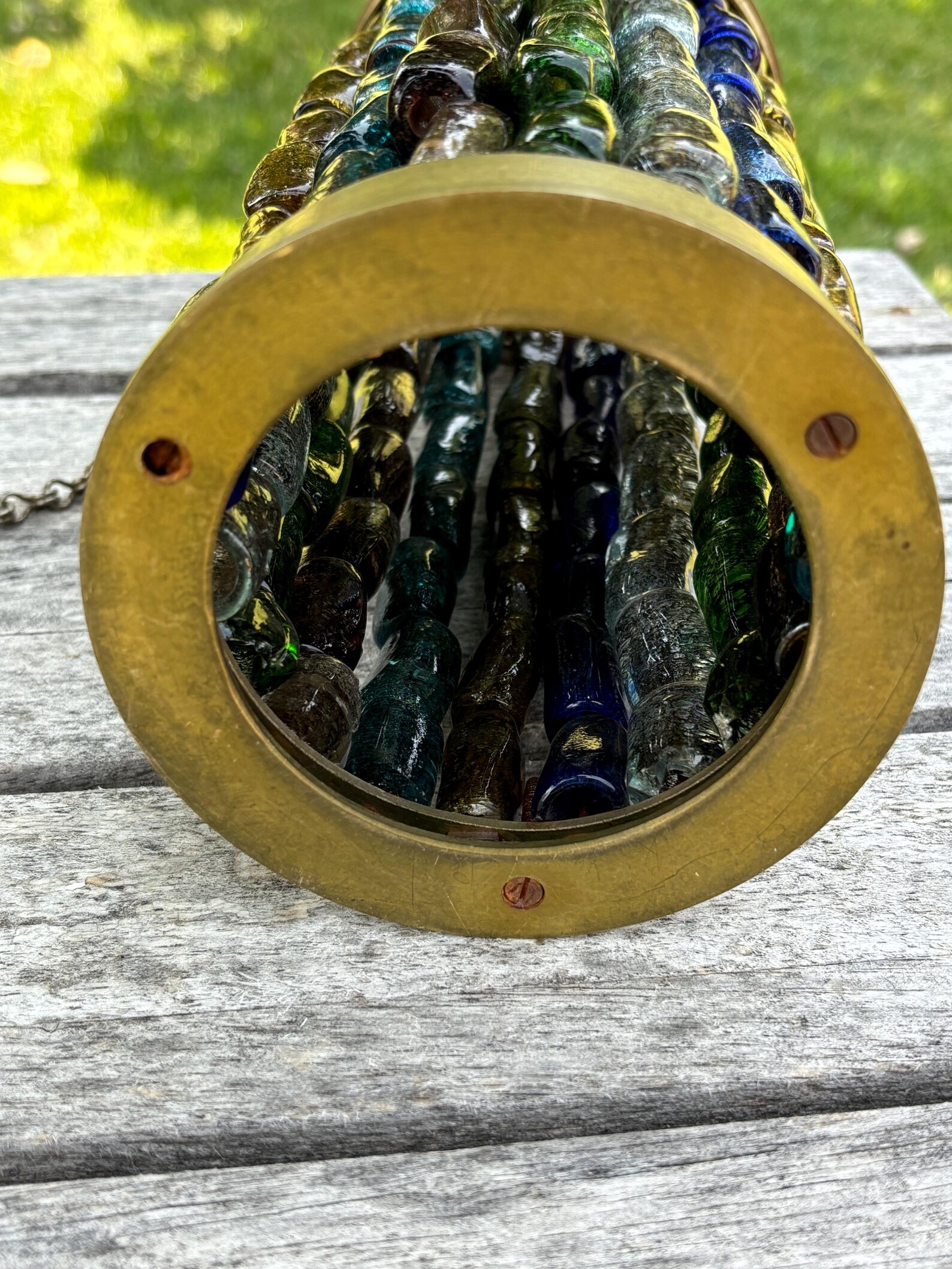 Vintage Multicolor Glass Hebron Pendant Hanging Lamp | Vintage | Retro | MCM| Swag Light | - Etsy