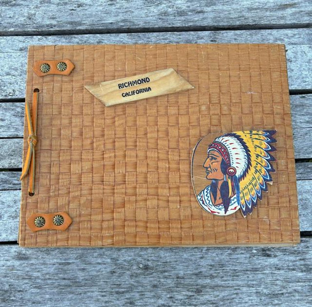 Vintage Native American Indian Chief Tourist Photo Album Scrapbook ...