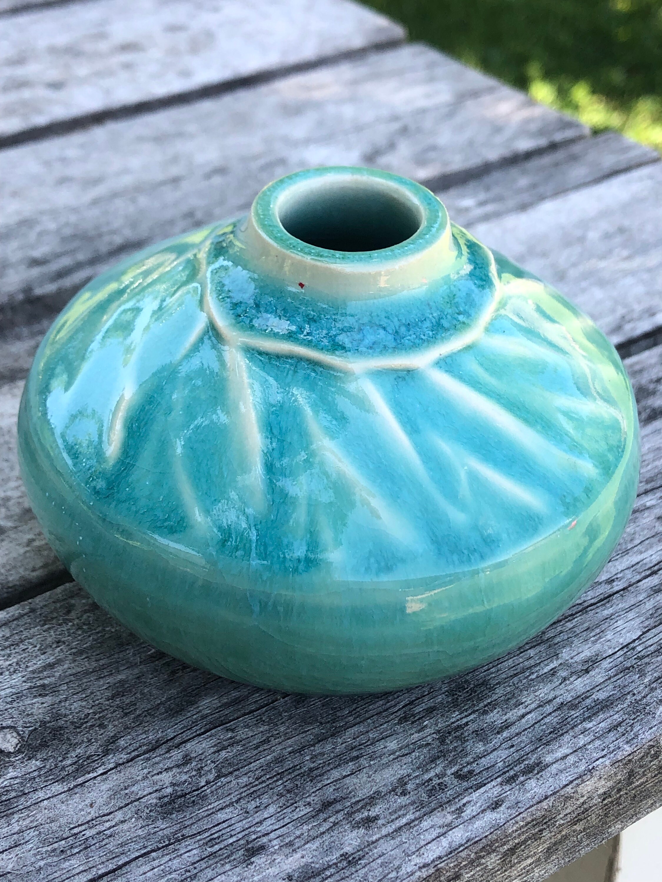 Turquoise Teal Blue Handmade Small Pottery Vase Bud Vase Home Decor - Etsy