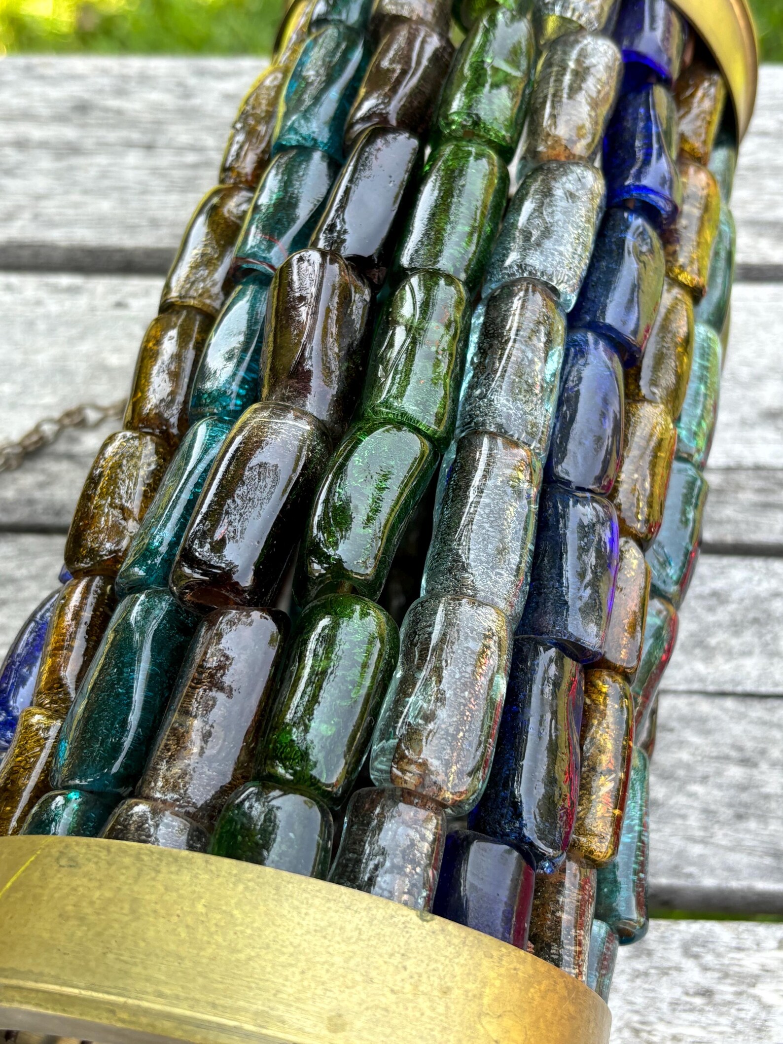 Vintage Multicolor Glass Hebron Pendant Hanging Lamp | Vintage | Retro | MCM| Swag Light | - Etsy