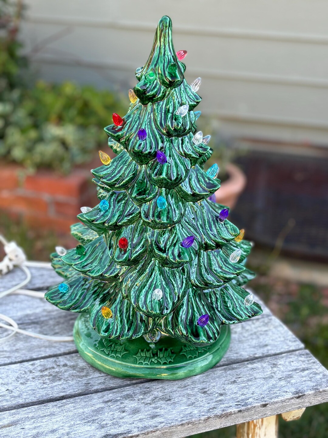 Vintage 1980s Ceramic Light up Christmas Tree | Holiday Decor | Xmas ...