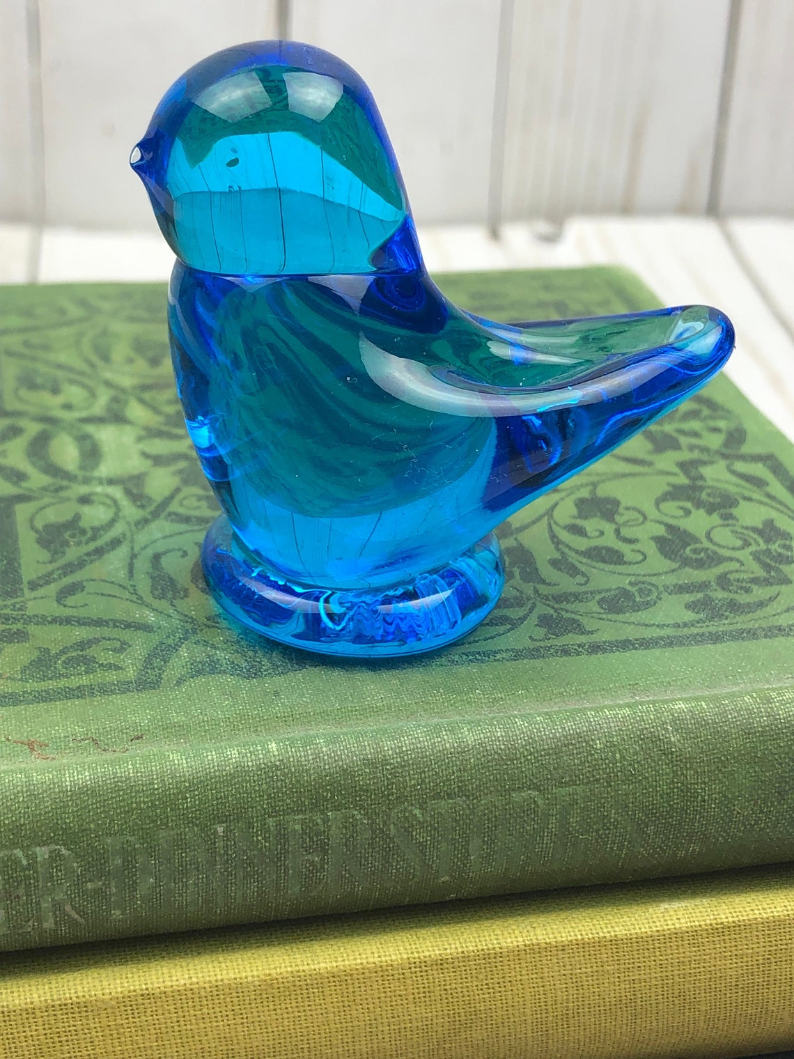 Vintage 1995 Ron Ray Blue Bird of Happiness Glass Bird | Home Decor ...