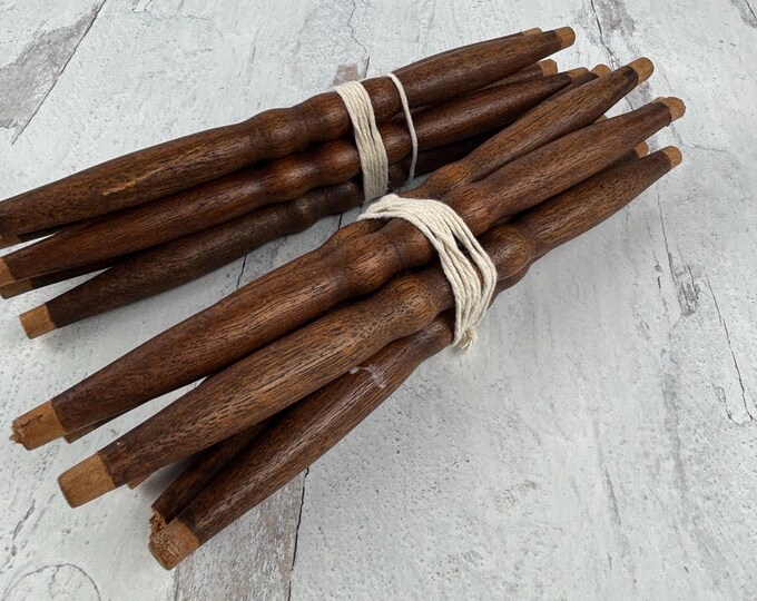 Vintage Lot of 13 Wooden Spindles | Crafts | Craft Project | - Etsy