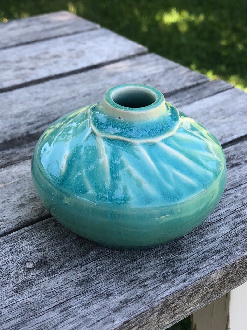 Turquoise Teal Blue Handmade Small Pottery Vase Bud Vase Home Decor - Etsy