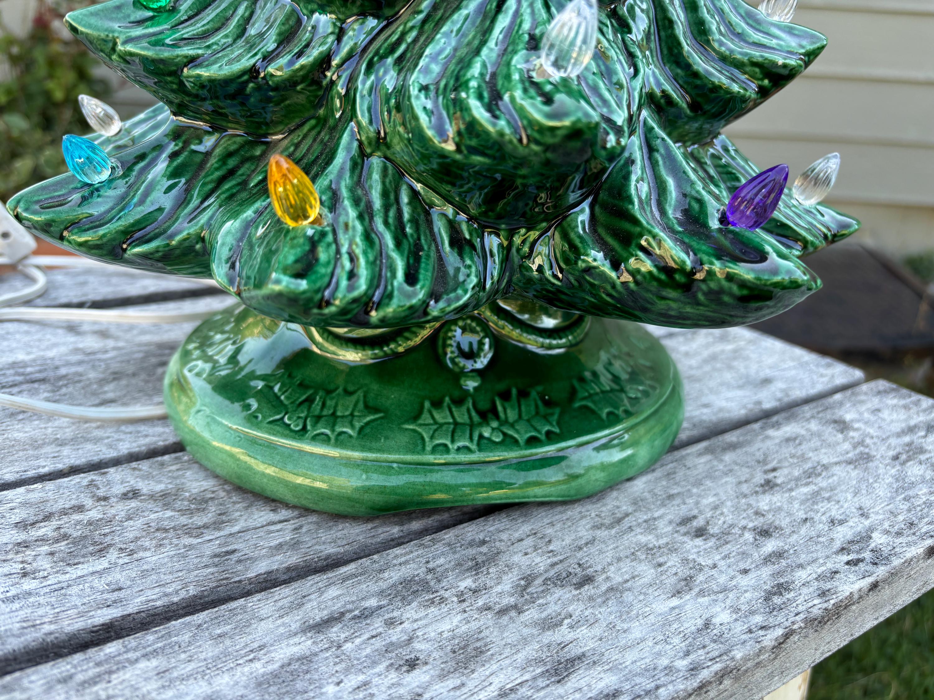 Vintage 1980s Ceramic Light up Christmas Tree | Holiday Decor | Xmas ...
