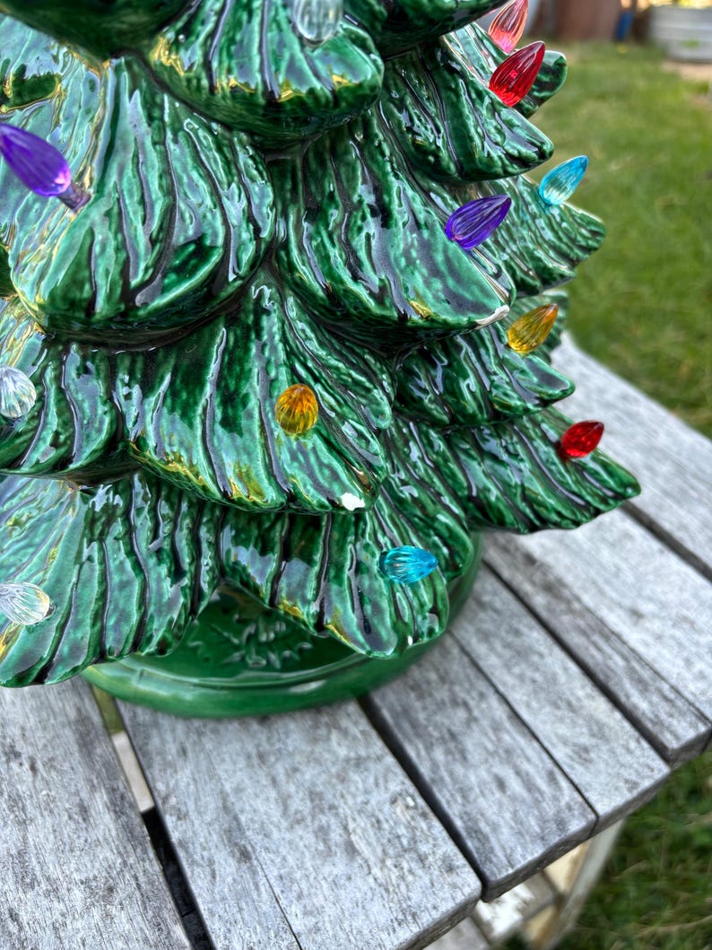 Vintage 1980s Ceramic Light up Christmas Tree | Holiday Decor | Xmas ...