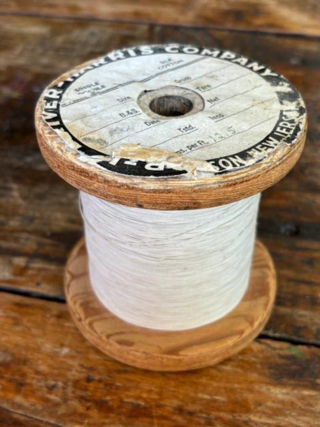 Vintage Wooden Spool of Silk Cotton Thread | Home Decor | Shelf Decor ...