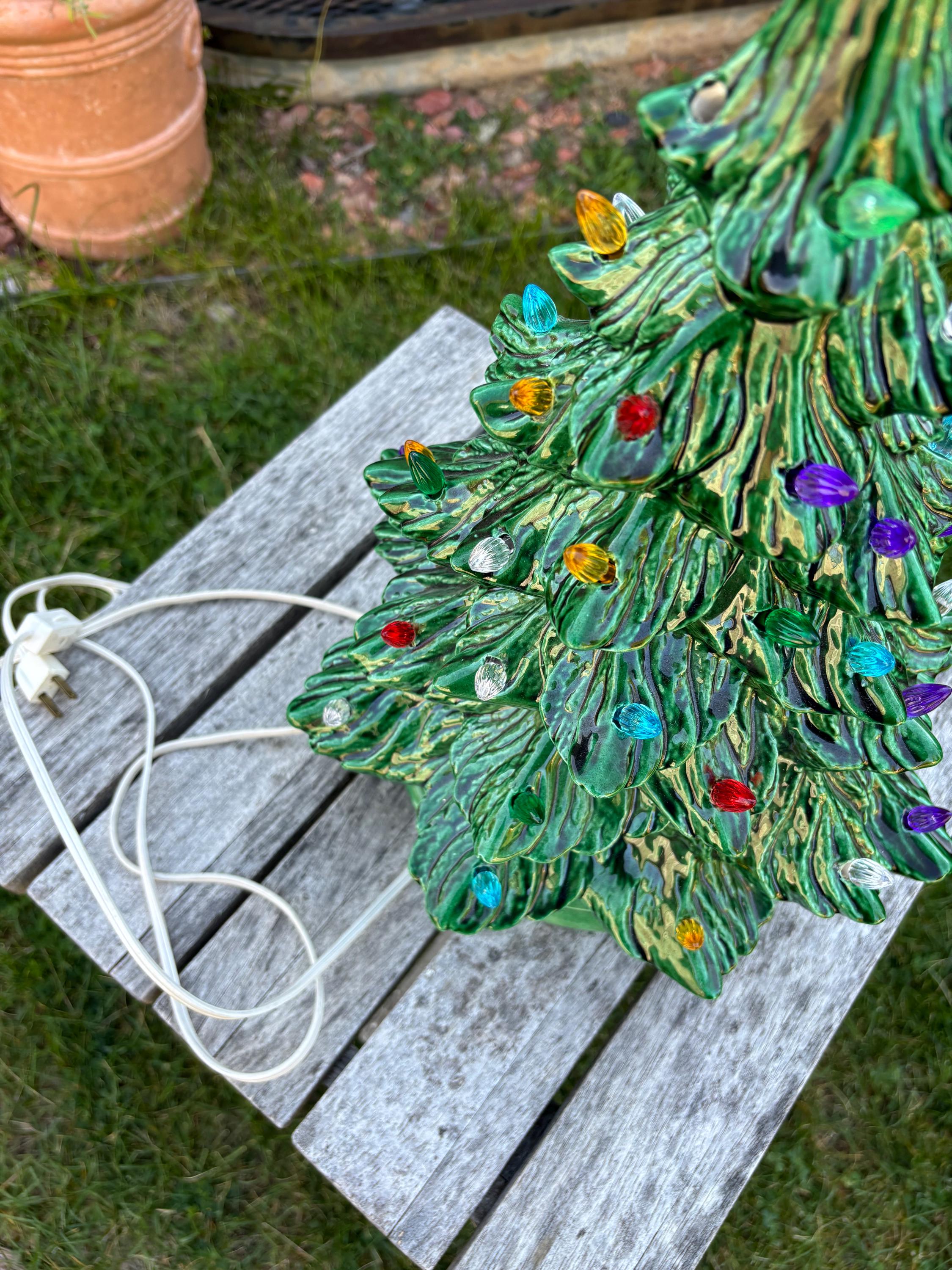 Vintage 1980s Ceramic Light up Christmas Tree | Holiday Decor | Xmas ...