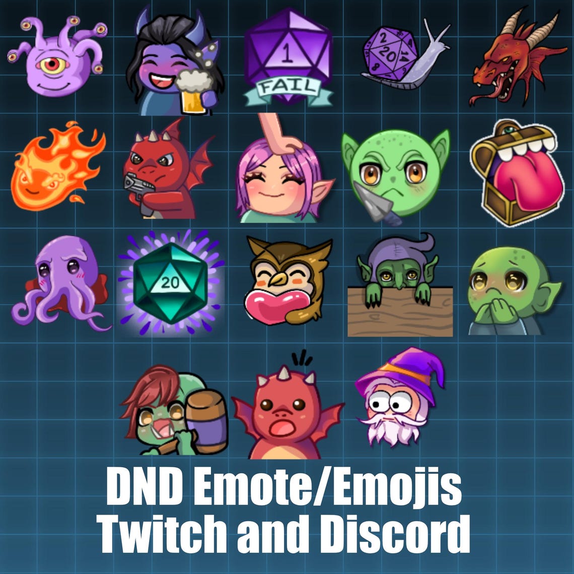 18 DND Discord Emojis | Emotes Twitch - Etsy