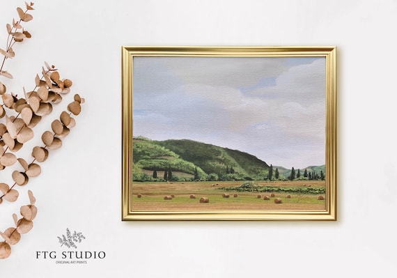 8x10 Farmland Painting Art Print Nature Print Landscape Art | Etsy