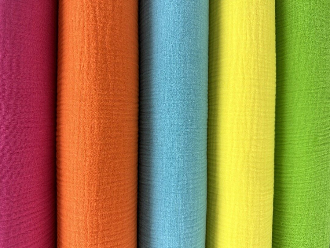 Musselin / Double Gauze Stoff uni Neon - Etsy.de