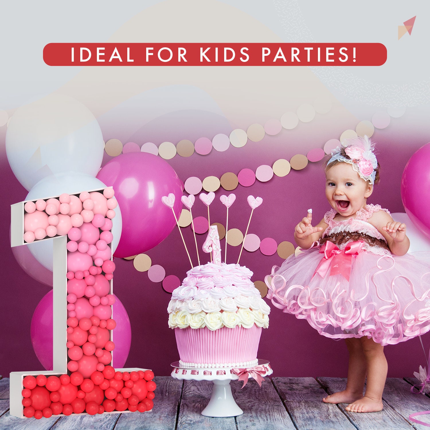 Pre-cut Balloon Mosaic Number Frame Number 4 3ft Thick | Etsy