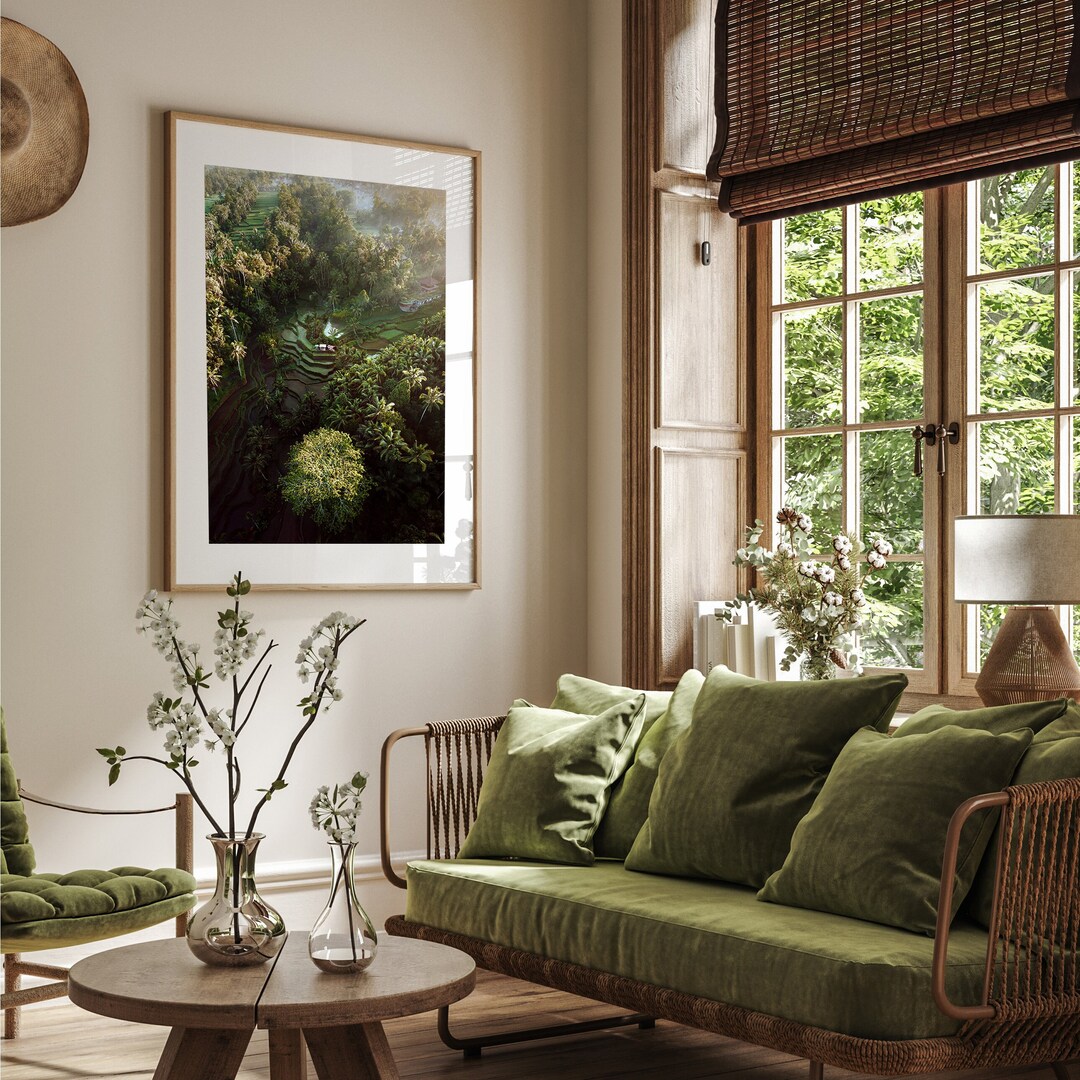 Rice Terrace Print, Ubud Bali, Bali Art Print, Tropical Print, Drone ...