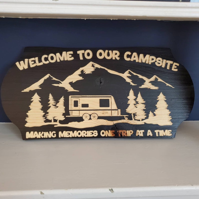 Welcome to Our Campsite Sign / Campsite Decor / Camper Signage - Etsy