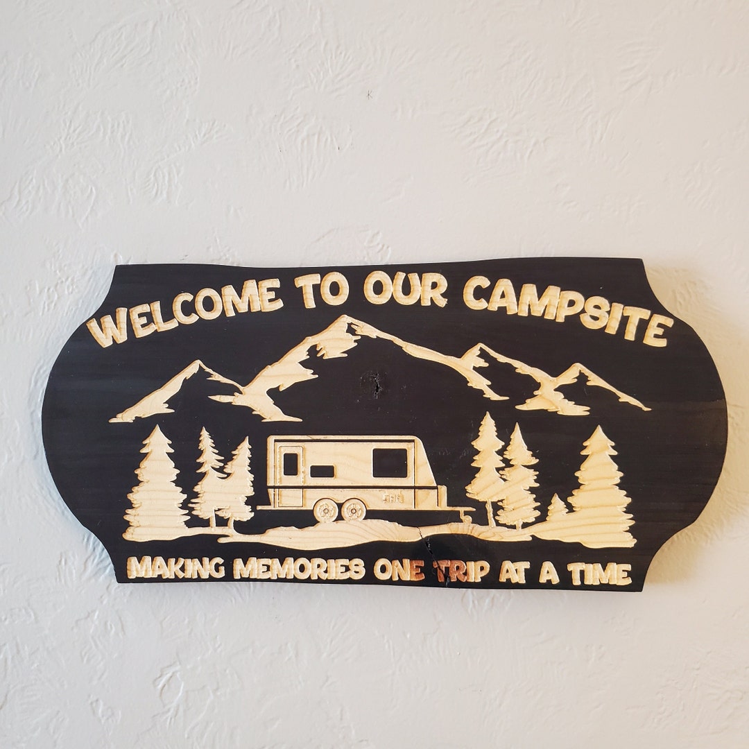 Welcome to Our Campsite Sign / Campsite Decor / Camper Signage / Family ...