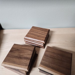 Set of Walnut Coasters, Handmade Wooden Coasters Set, Personalized ...