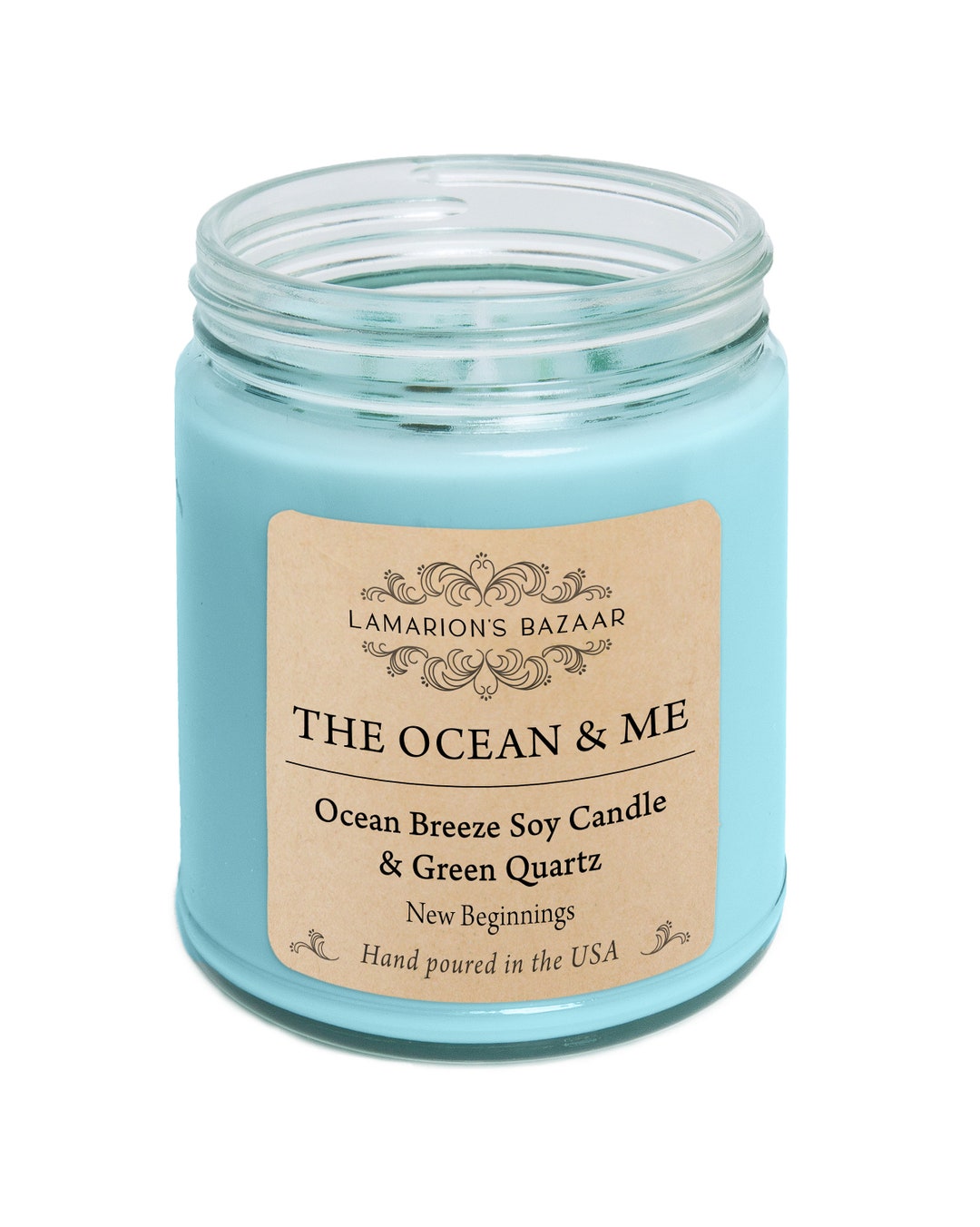 The Ocean and Me Ocean Breeze Scented Candle Soy Candle With Green ...