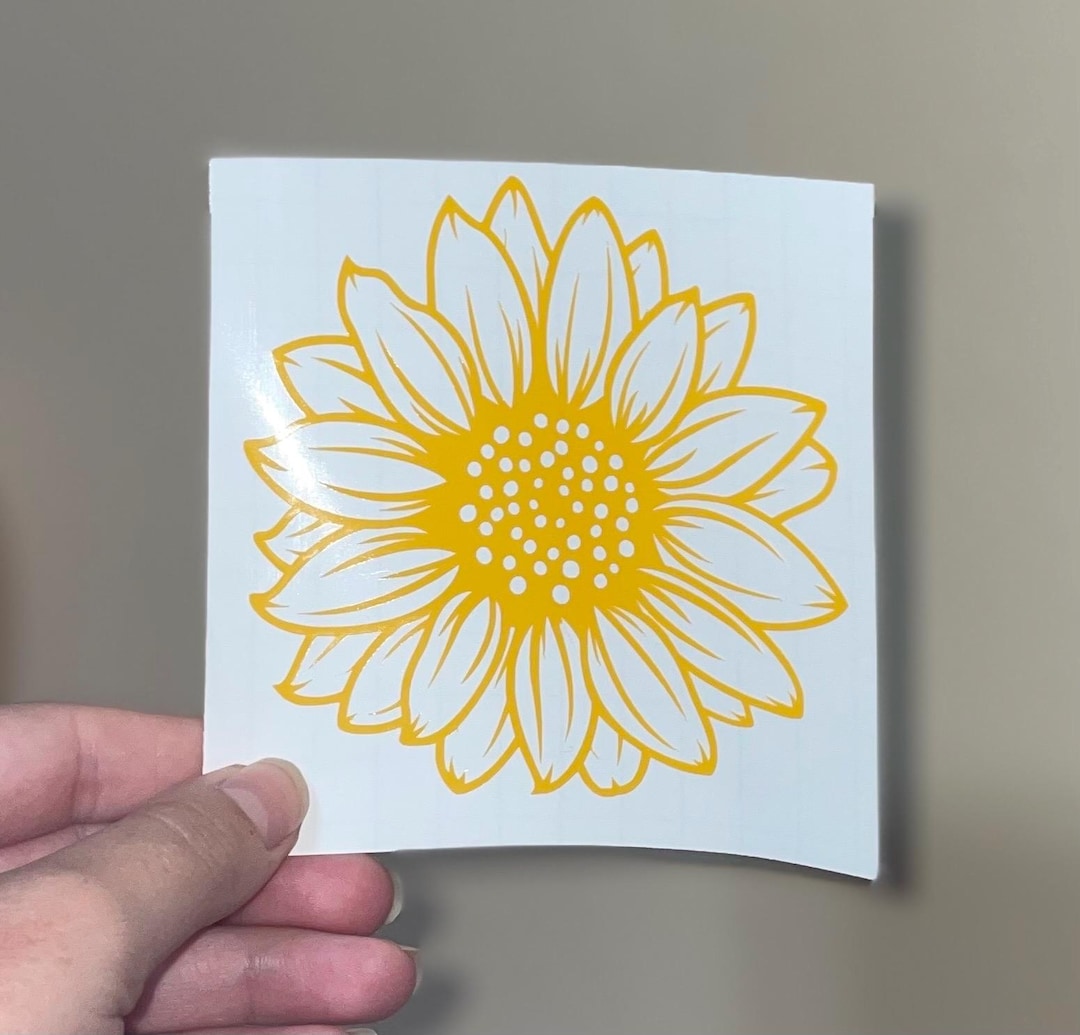 Sunflower Decal Vinyl Sticker Permanent Easily Removable Cute Simple ...