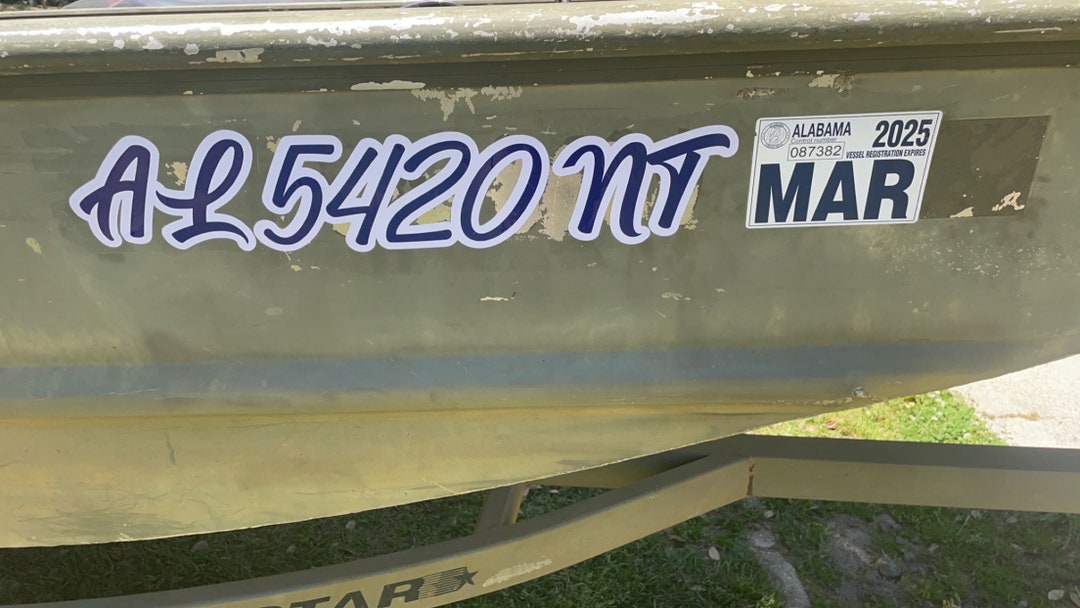 Boat Stickers Decals Big Small Color Options Personalize State Bubble ...