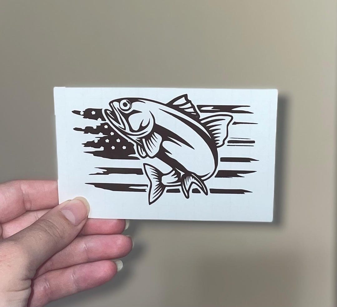 Fish and Flag Decal Vinyl Sticker Permanent Easily Removable Cute ...